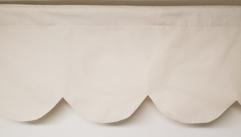 Solid Color Scallop Valance Solid Color Cotton , Minimalistic, White ...