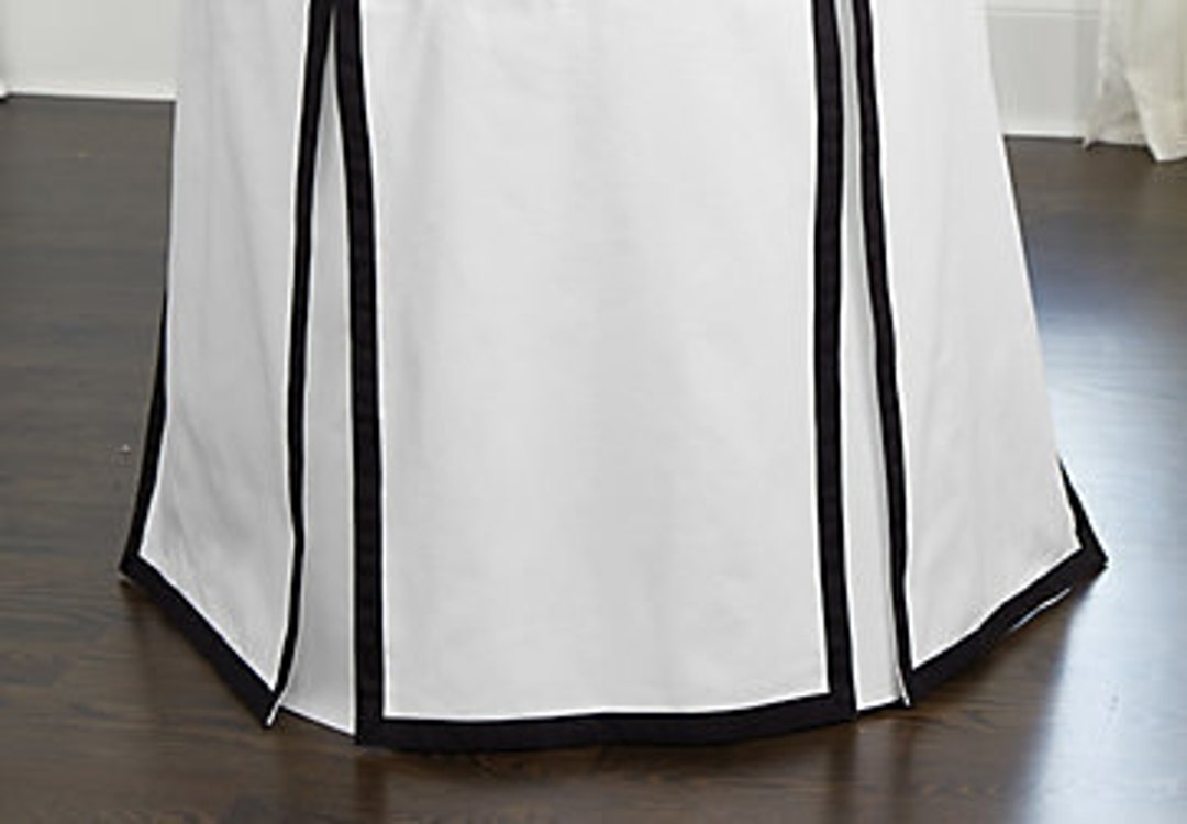 ORGANIC COTTON Round Table Skirt With Grosgrain Ribbon Trim, Tableskirt ...