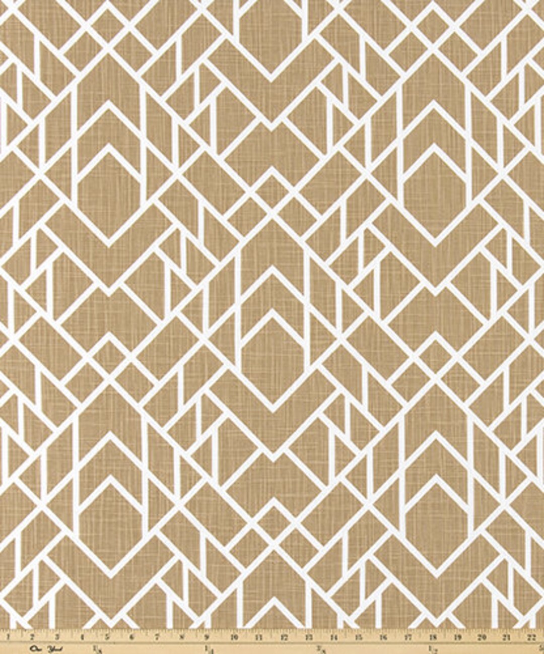 Geometric Trellis Curtain Panels, Premier Alpine, Nomad Beige Tan ...