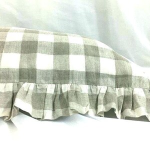 Sage Green Buffalo Check Bedskirt, Plaid Bed Skirt, Tailored Pleats ...