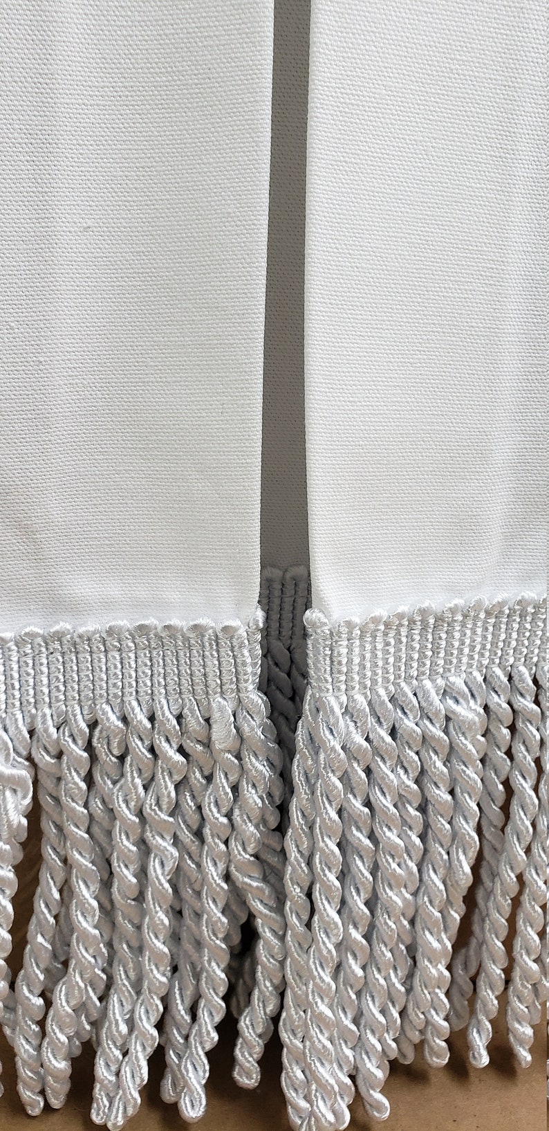 White Cotton Tableskirt Round Table Skirt With Bullion Fringe - Etsy