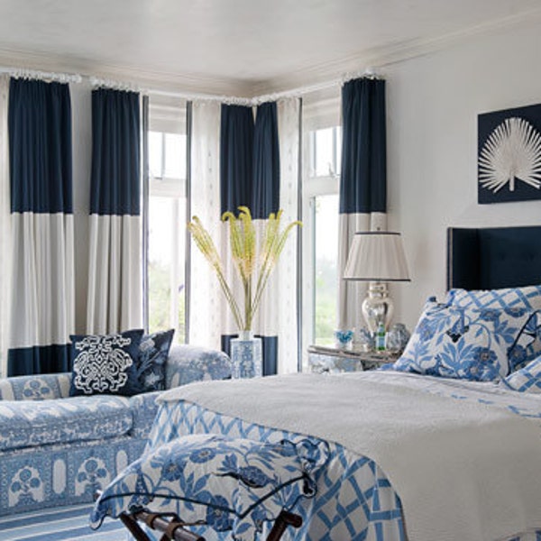 Color Block Curtains - Etsy