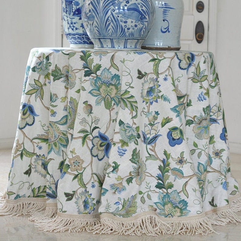 Round Tablecloth With Bullion Fringe or Grosgrain, P Kaufmann Brissac ...