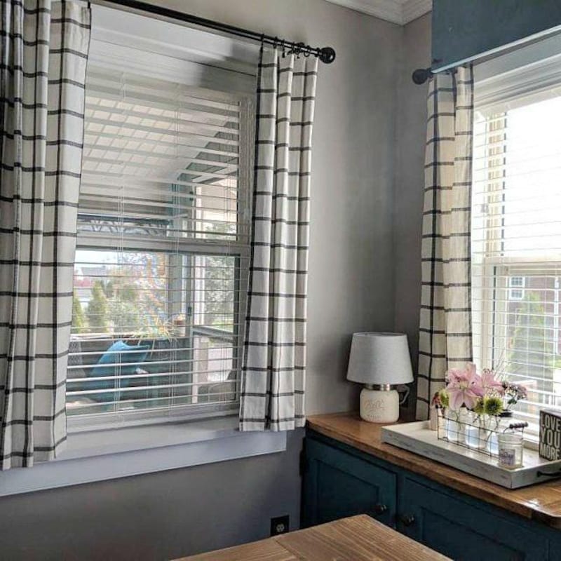 Windowpane Curtains - Etsy