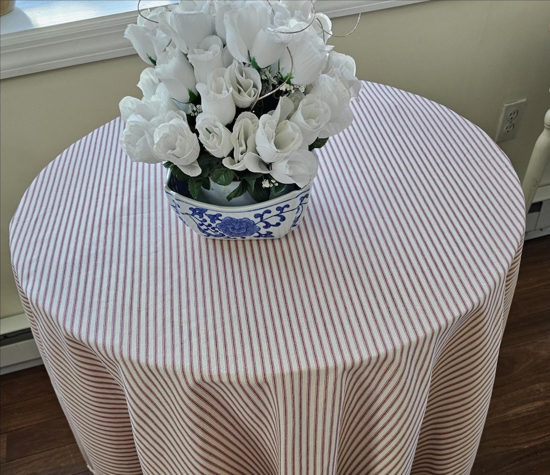 6 Colors Ticking Stripe Tablecloth With Welting at Hem Table Cloth ...