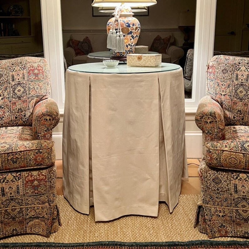 Basic Rectangular Pleated Table Skirt Cotton Canvas COTTON - Etsy