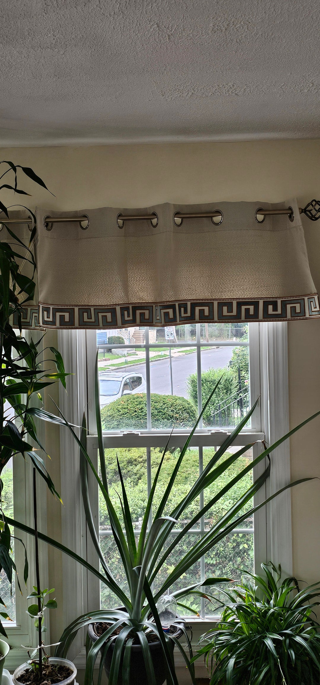Grommet Valance With Embroidered Greek Key Trim 52W X 17H - Etsy