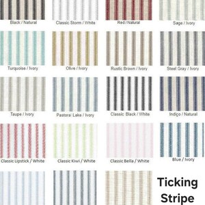 20 Colors Ticking Stripe Window Curtains, Rod Pocket Drapes Cotton ...