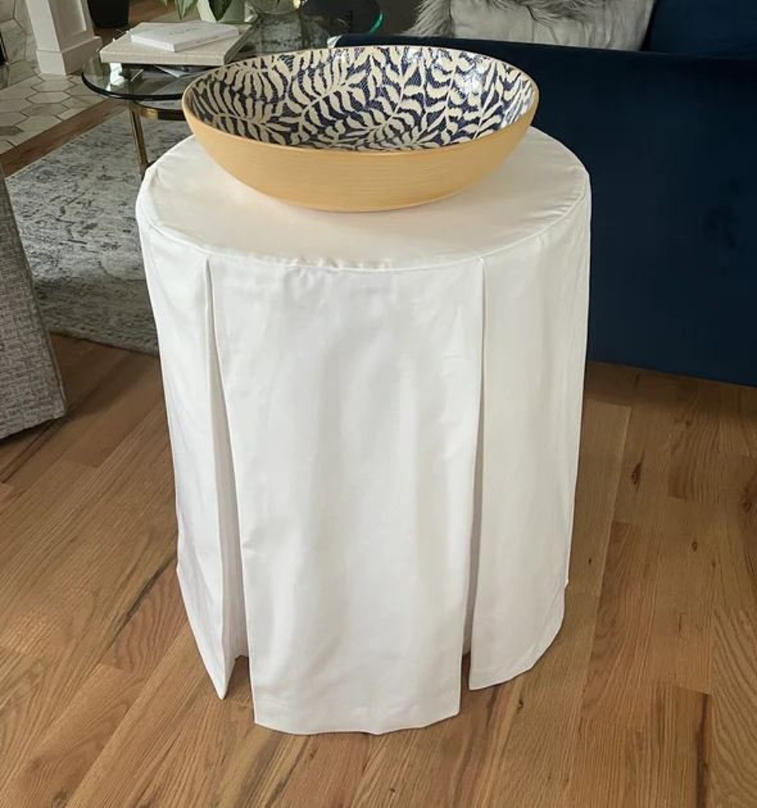 White Tableskirt, Pleated Table Skirt, Round Table Skirt Pleated ...