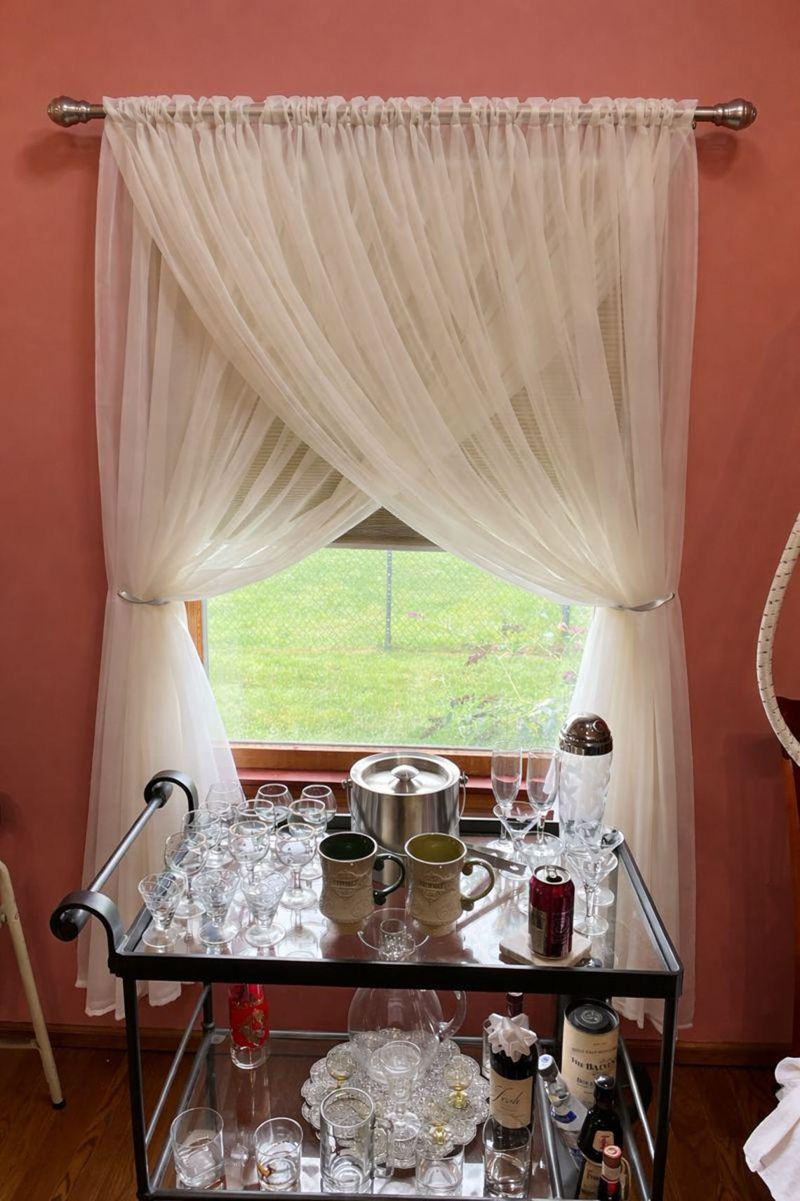 Sheer Voile Curtains, Criss Cross Drapes, ROD POCKET Criss-cross Drapes ...