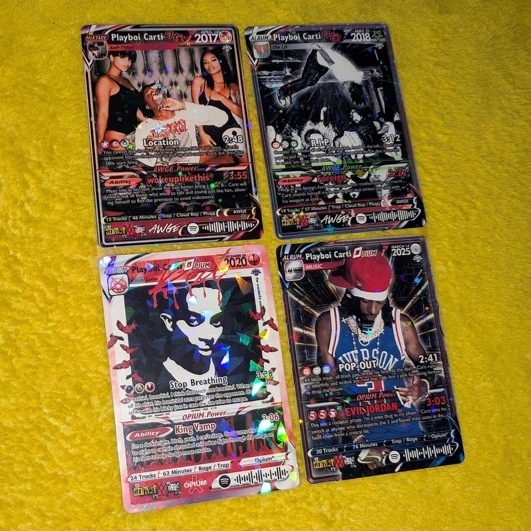 Playboi Carti Holographic Trading Card Set - Etsy Canada
