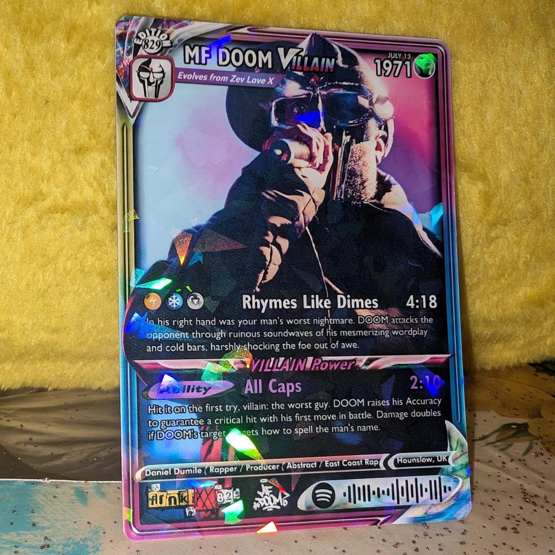 MF DOOM Holographic Trading Card - Etsy