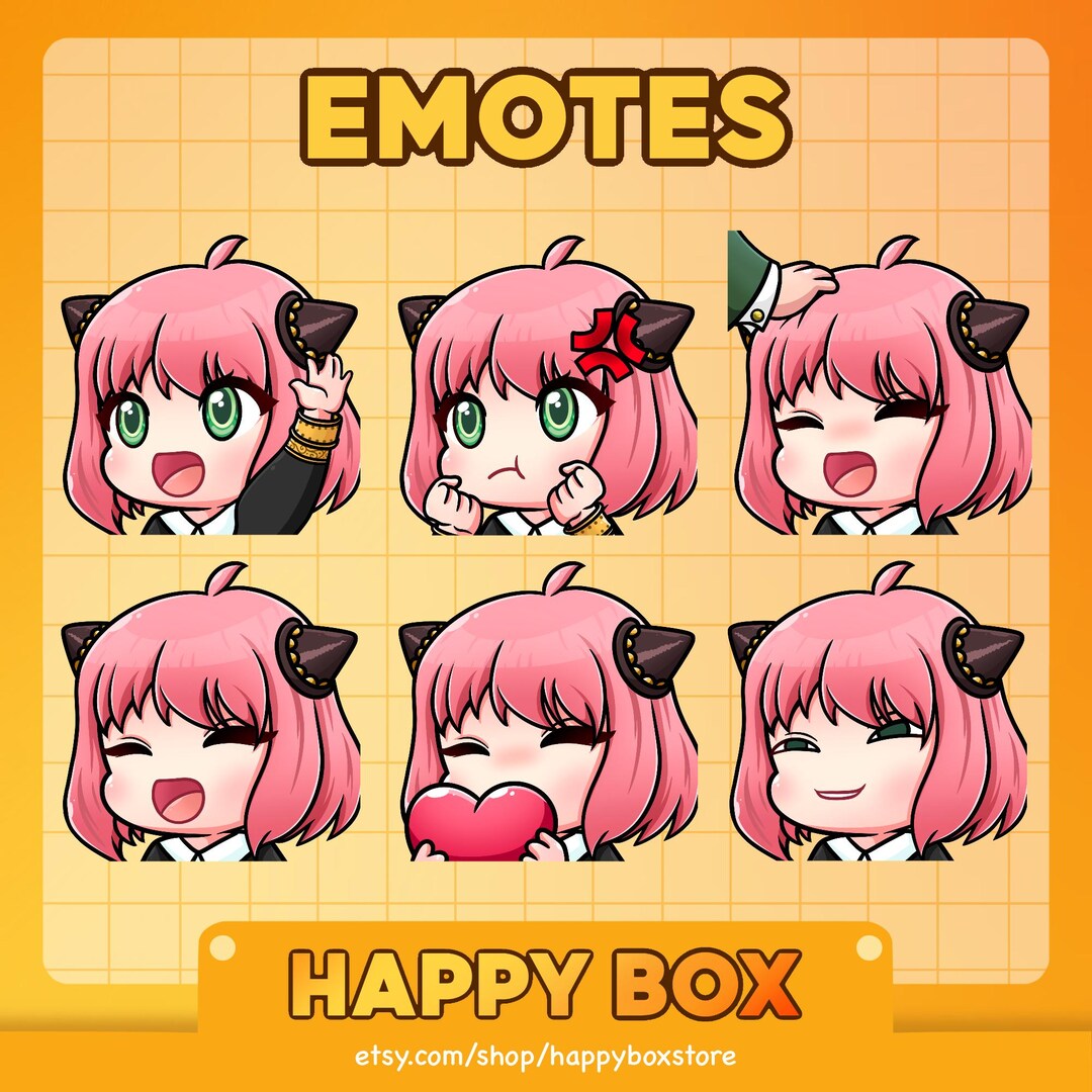 Anya Forger Emotes Pack: Spy X Family Twitch/discord/kick (digital ...