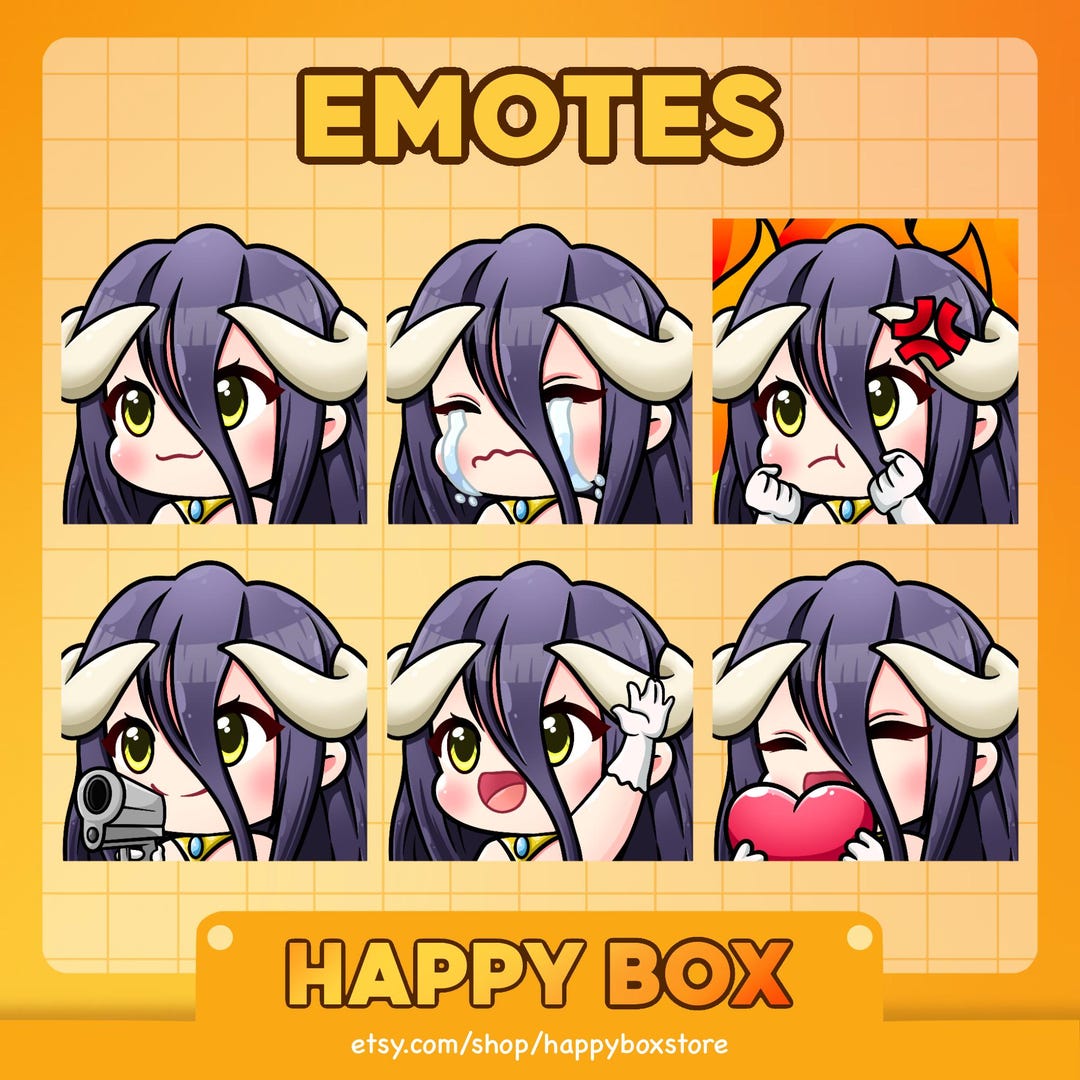 Albedo Overlord Emotes Pack: Twitch, Discord, Kick (instant Download ...