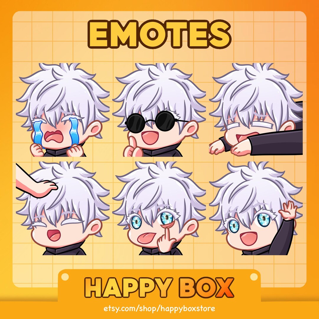 Satoru Gojo Chibi Emotes Pack: Jujutsu Kaisen Twitch/discord (digital ...