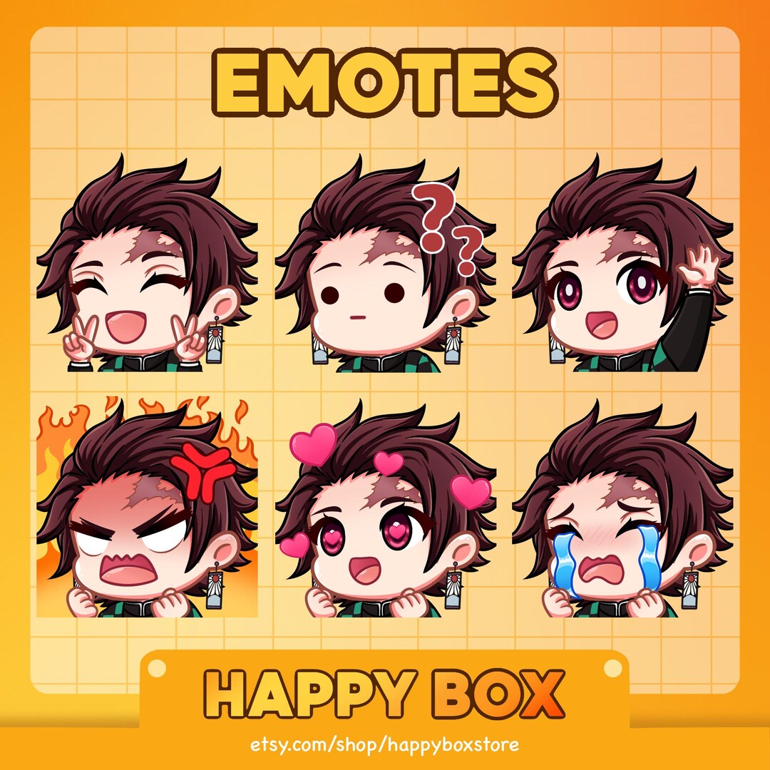 Emotes Pack Tanjiro Kamado From Demon Slayer | Twitch Emotes | Custom ...