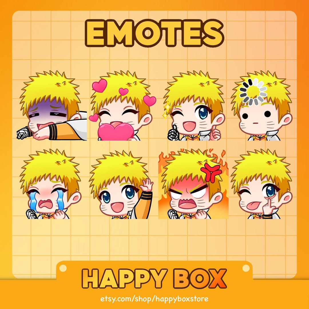 8 Chibi Naruto Hokage Emotes Pack | Twitch Channel, Discord Server ...