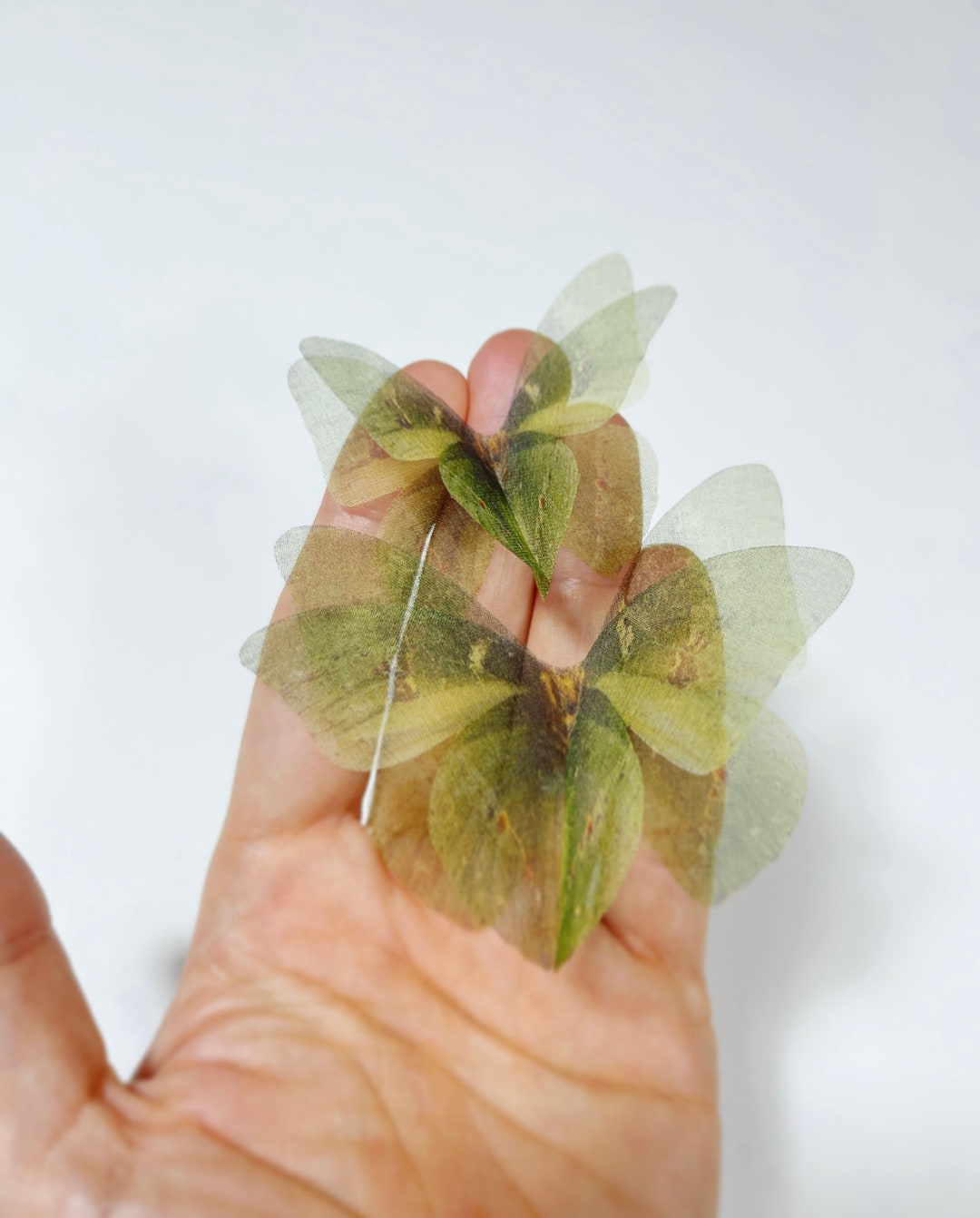 SAGE GREEN SILK Butterfly - 3D Silk Organza Green Butterfly - Light ...