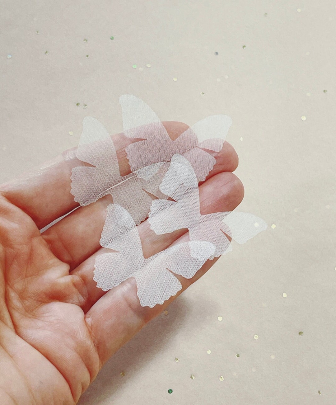 WHITE NATURAL Silk Organza Butterflies for Veils - Wedding Veil With ...