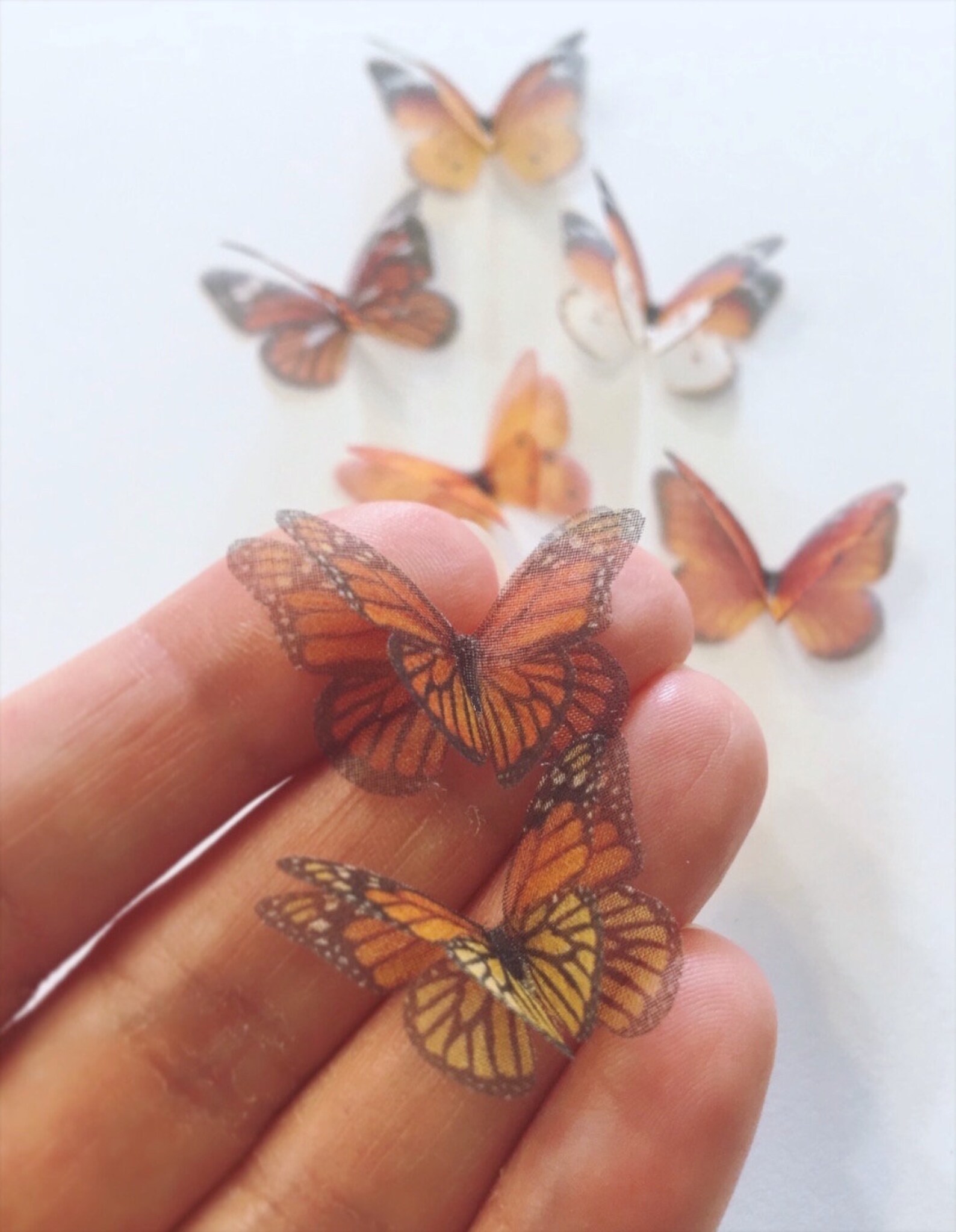 3D MINIATURE MONARCH Realistic Silk Monarch Wings - Pure Silk Monarch ...