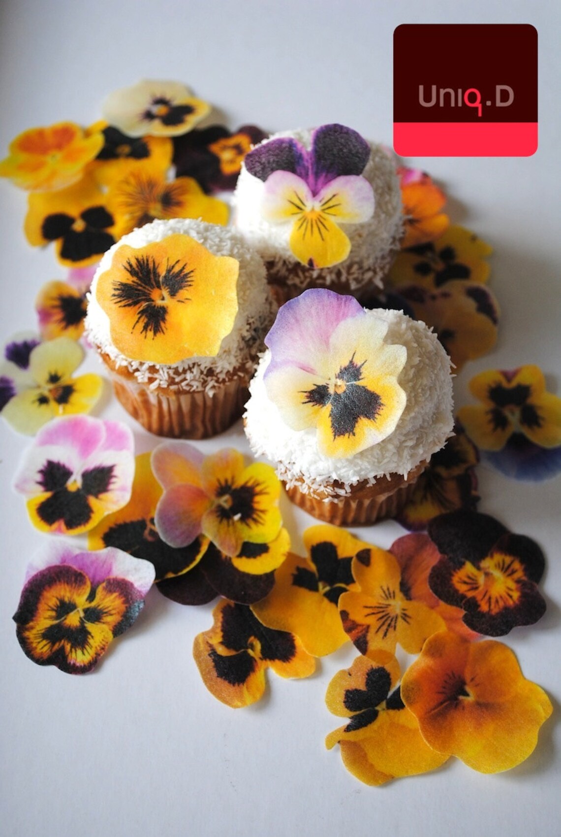 45 yellow edible pansy flowers edible flowers wedding | Etsy