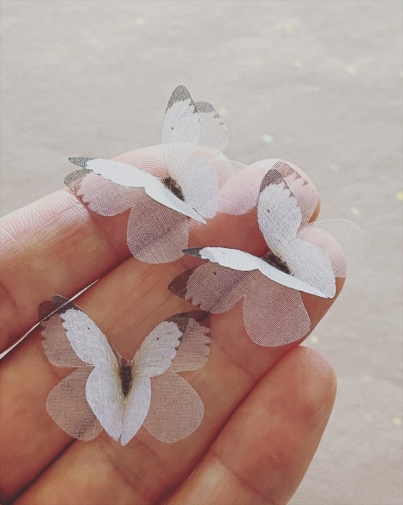 New MINIATURE WHITE Silk Butterflies Realistic Silk Unicorn - Etsy