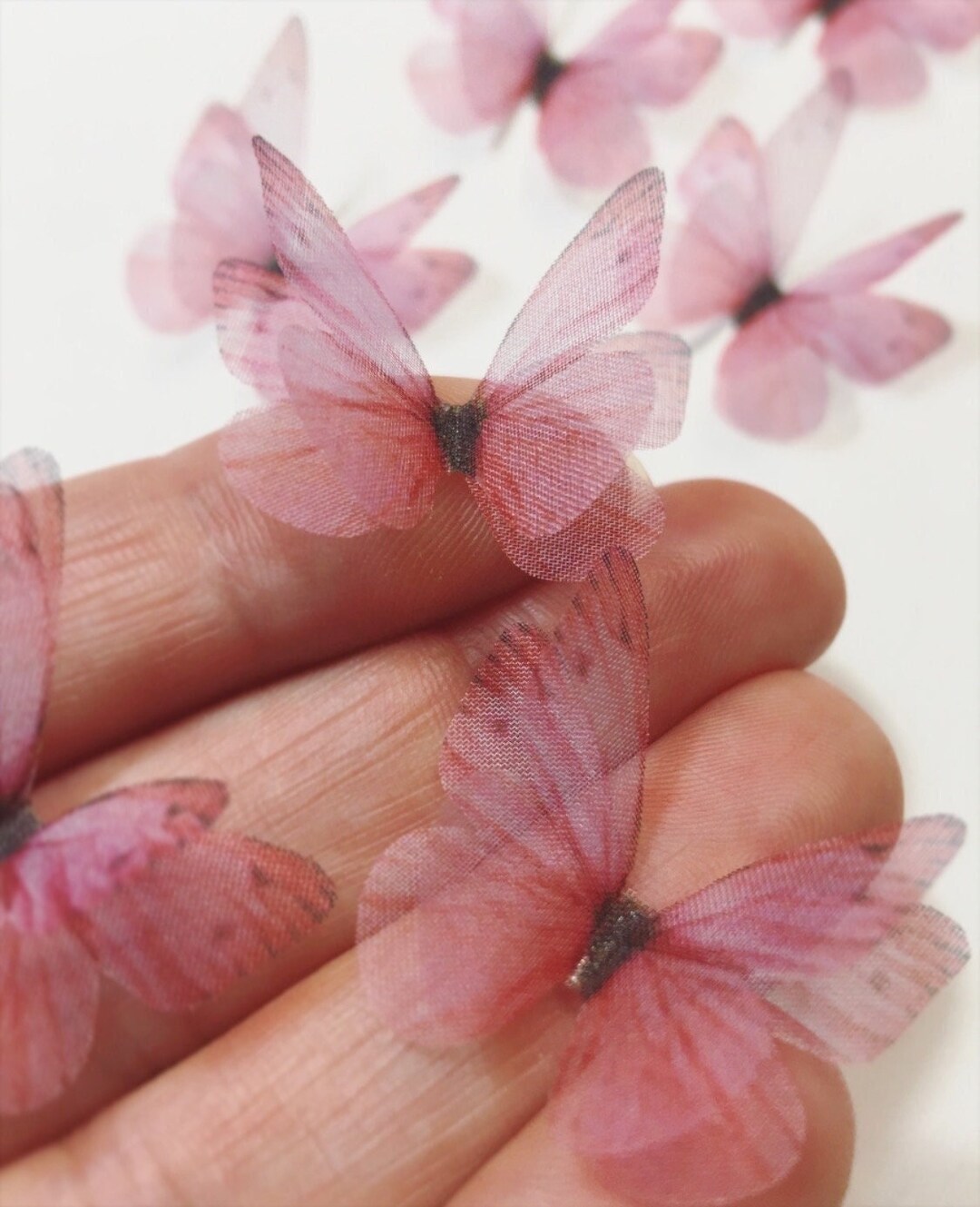 MINIATURE Light Pink Silk Butterflies, Realistic Silk Unicorn, Blue ...