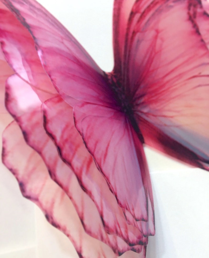 HUGE PINK BUTTERFLIES - 3D Light Pink Wall Decoration - Plastic Pink ...