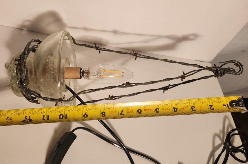 Hanging Glass Insulator Barbed Wire Frame Light - Etsy