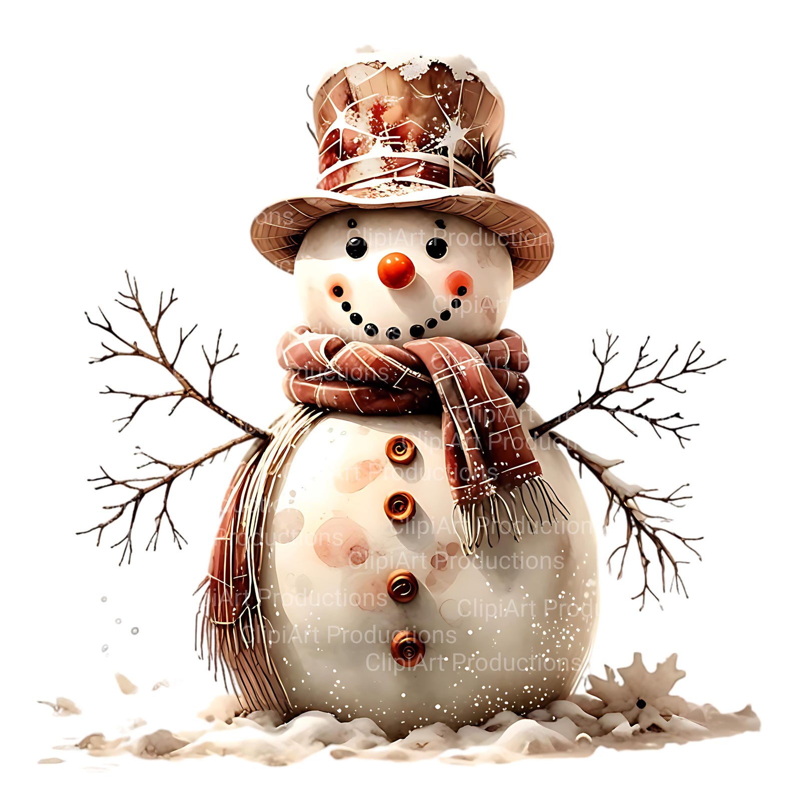 Vintage Snowman Clipart: Rustic Christmas PNG (digital Download) - Etsy
