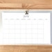 Printable 11x17 Monthly Calendar - Instant Printable - Simple Font ...