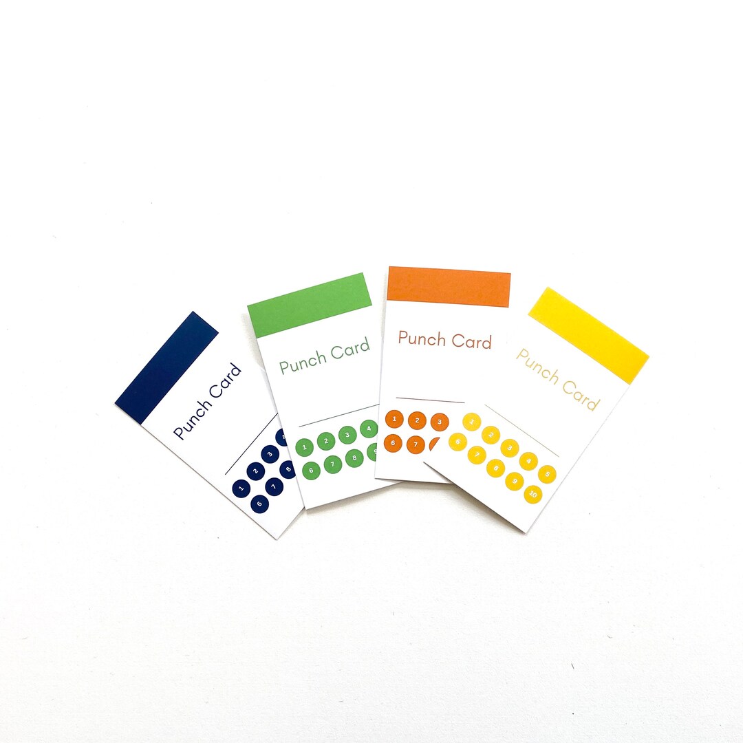 Punch Card - Instant Printable Digital Download - Reward Card for ...