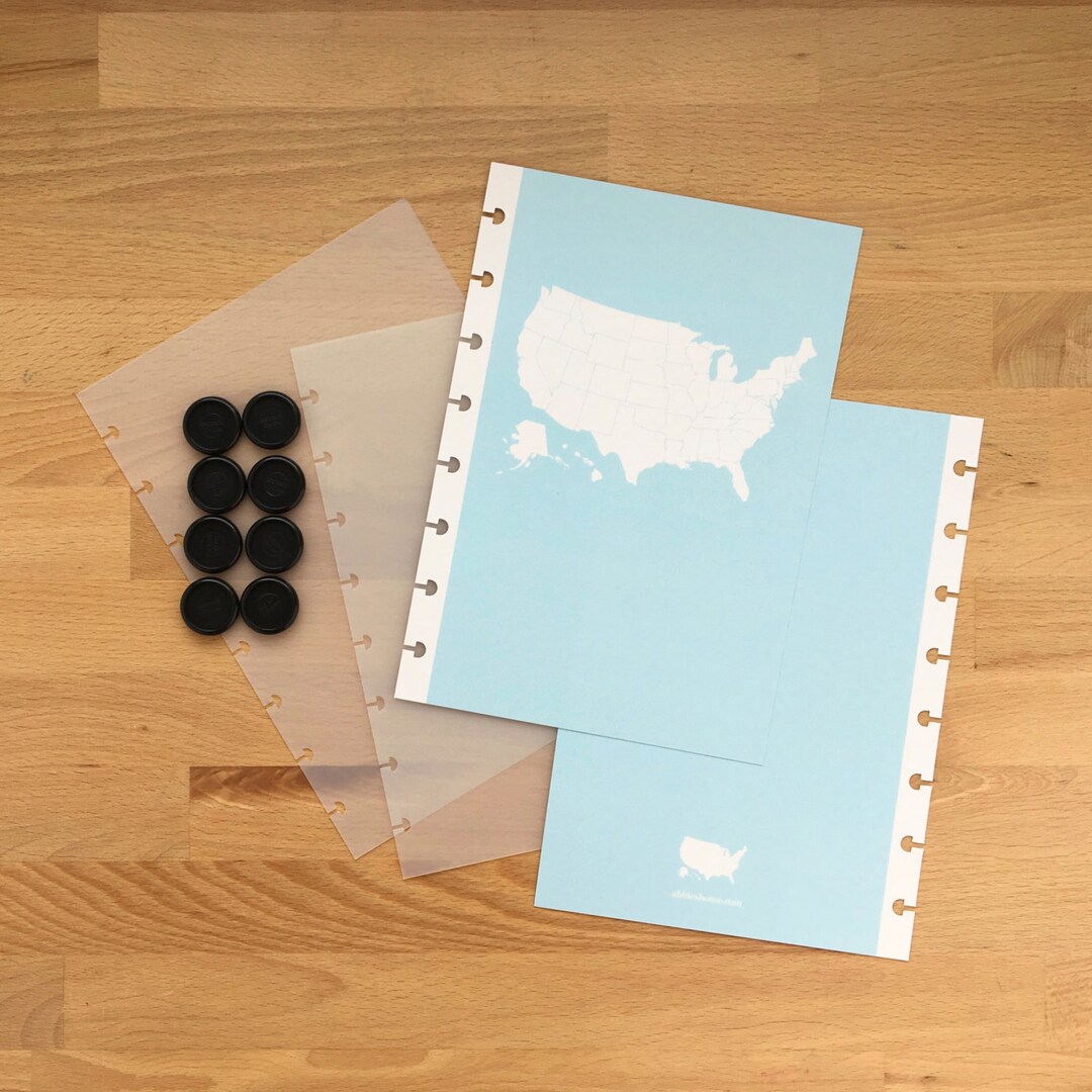 USA Map Planner Cover Set - Notebook - Opaque Poly/printed Card Stock ...