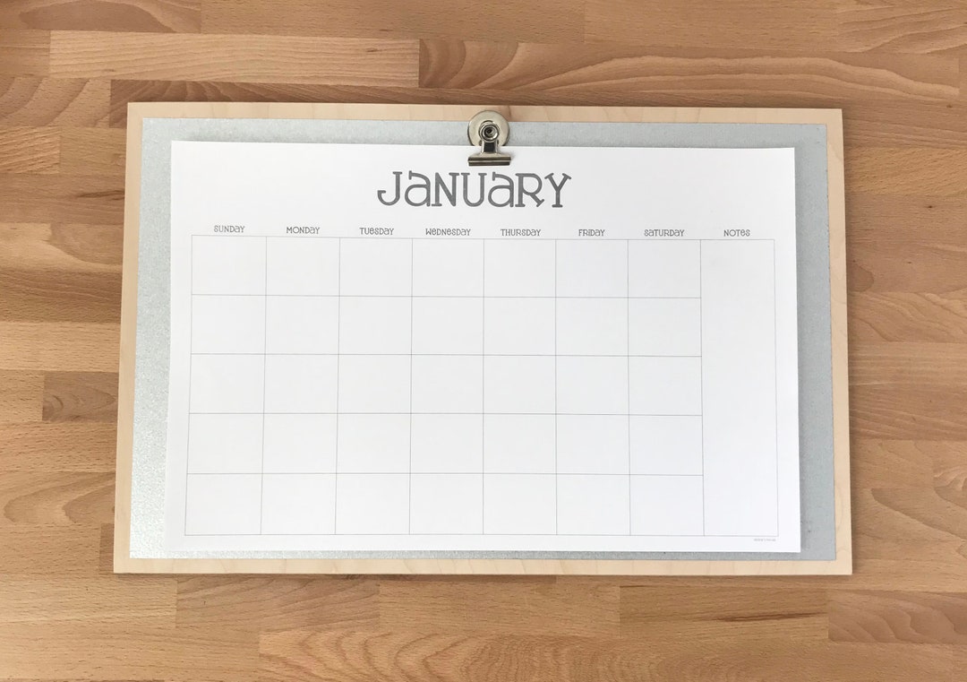 Printable 11x17 Monthly Calendar - Instant Printable - Fun Font ...