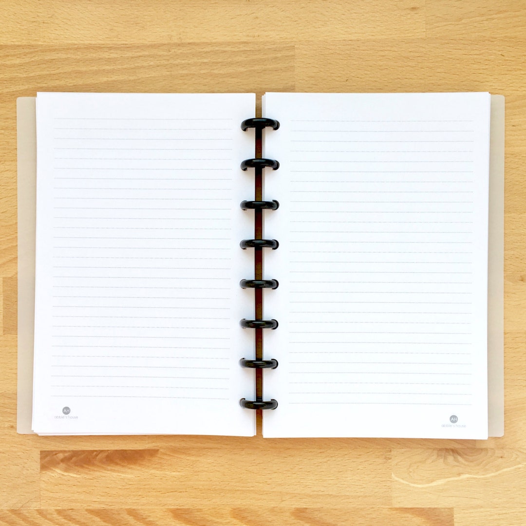 Lined Notebook Pages - Planner - Organizer - Printed - Disc Bound ...