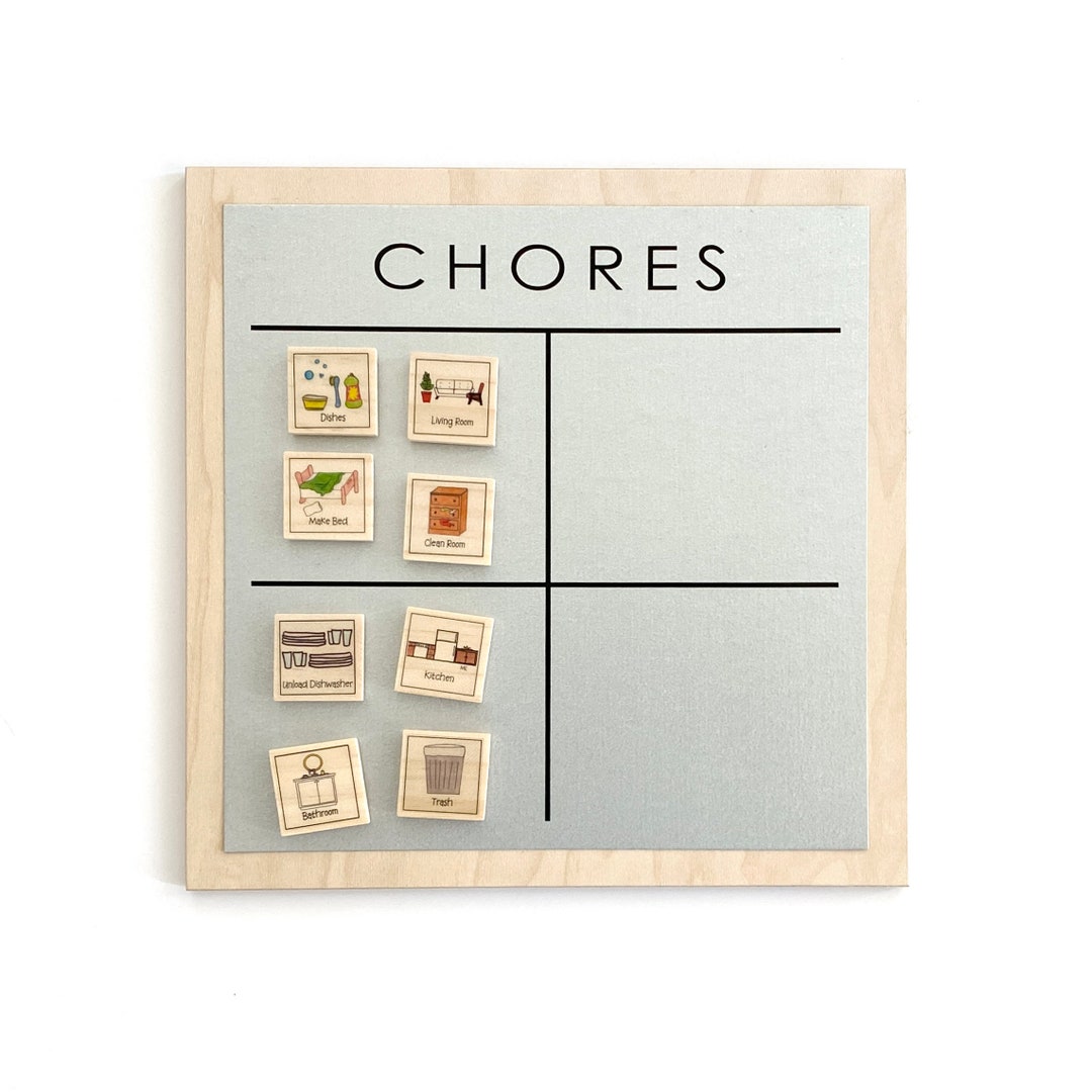 Chore Chart L 9x9" Magnetic Wood to Do List/chore Board for Kids, Teens ...