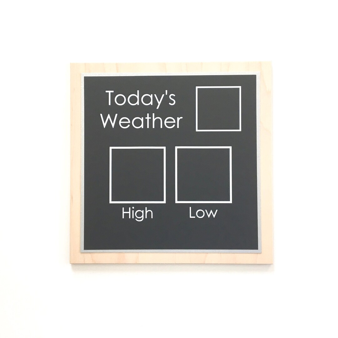 Weather Chart 9x9 Simple Font Style Magnetic Weather Chalk Board for ...