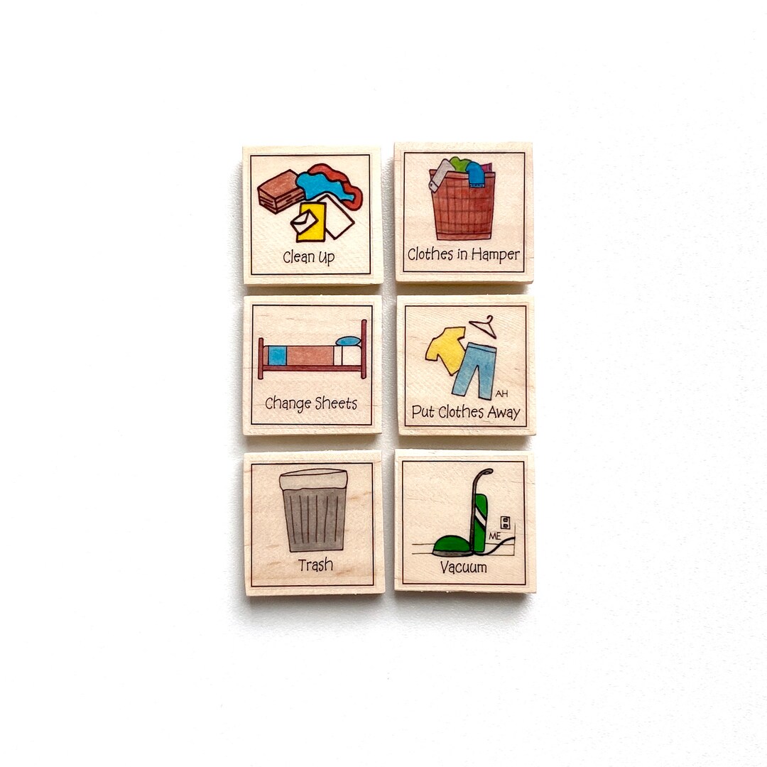 Clean Room Magnet Set of 6 - Chore Magnets - Magnetic Chore Chart ...