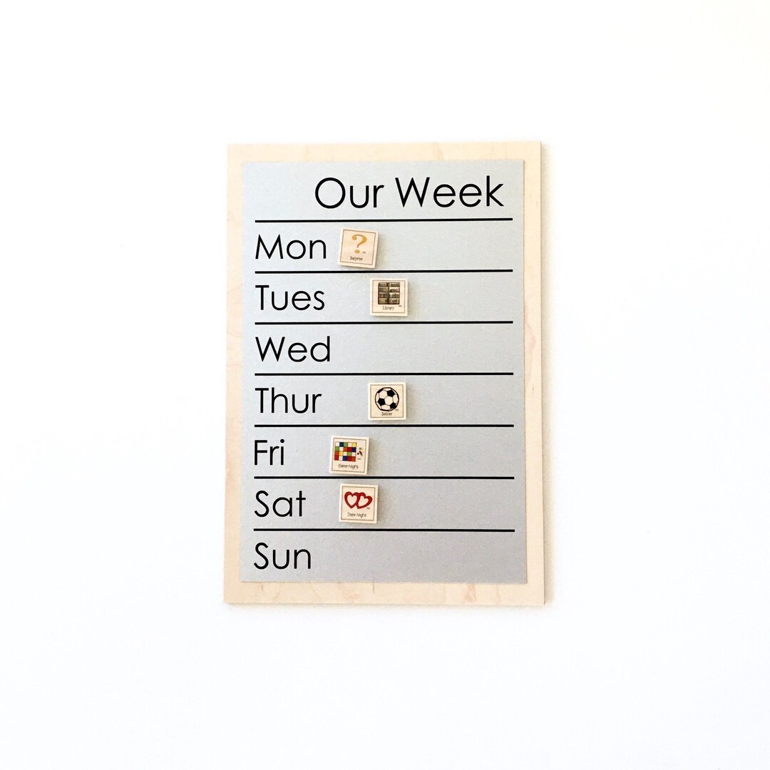 Weekly Calendar 9x13 Simple Font Style, Magnetic Weekly Schedule ...