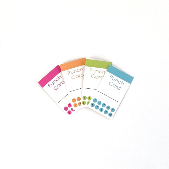 Punch Card Instant Printable Digital Download Reward Card - Etsy
