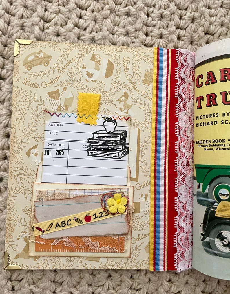 Back to School Junk Journal | Altered Little Golden Book | Vintage ...