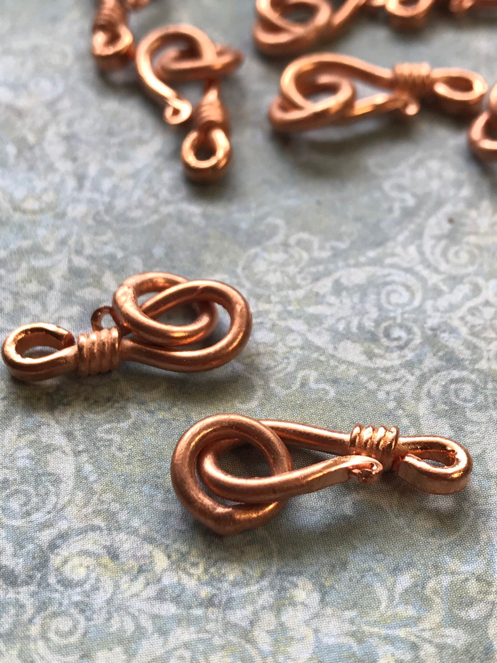 Hilltribe Solid COPPER J Hook Clasp With Coil 20mm J Hook - Etsy