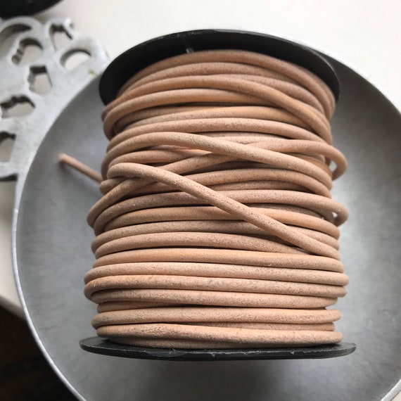 3mm Round Leather Cord Natural 3mm Leather | Etsy