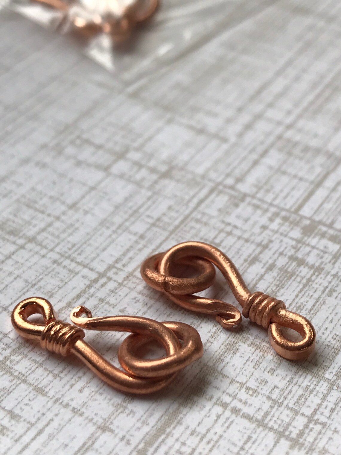 Hilltribe Solid COPPER J Hook Clasp With Coil 20mm J Hook | Etsy