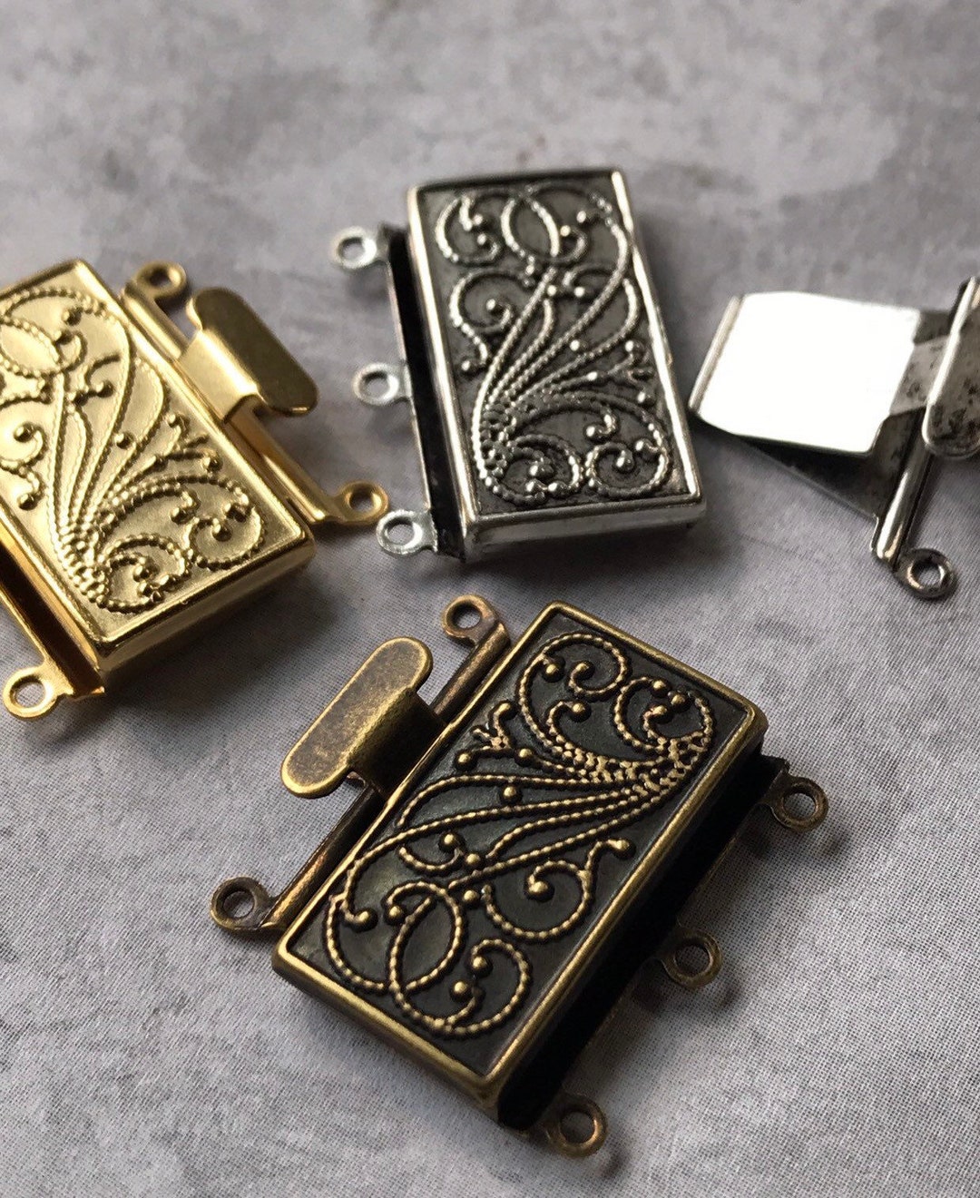 THREE Strand Clasp, Multi Strand Clasp, Three Strand Clasp, Vintage ...