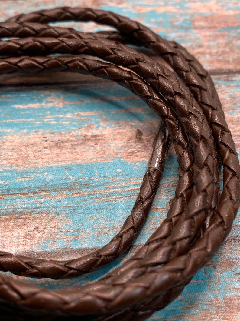Cordon en cuir tressé cordon en cuir tressé brun ou noir de 3 - Etsy France