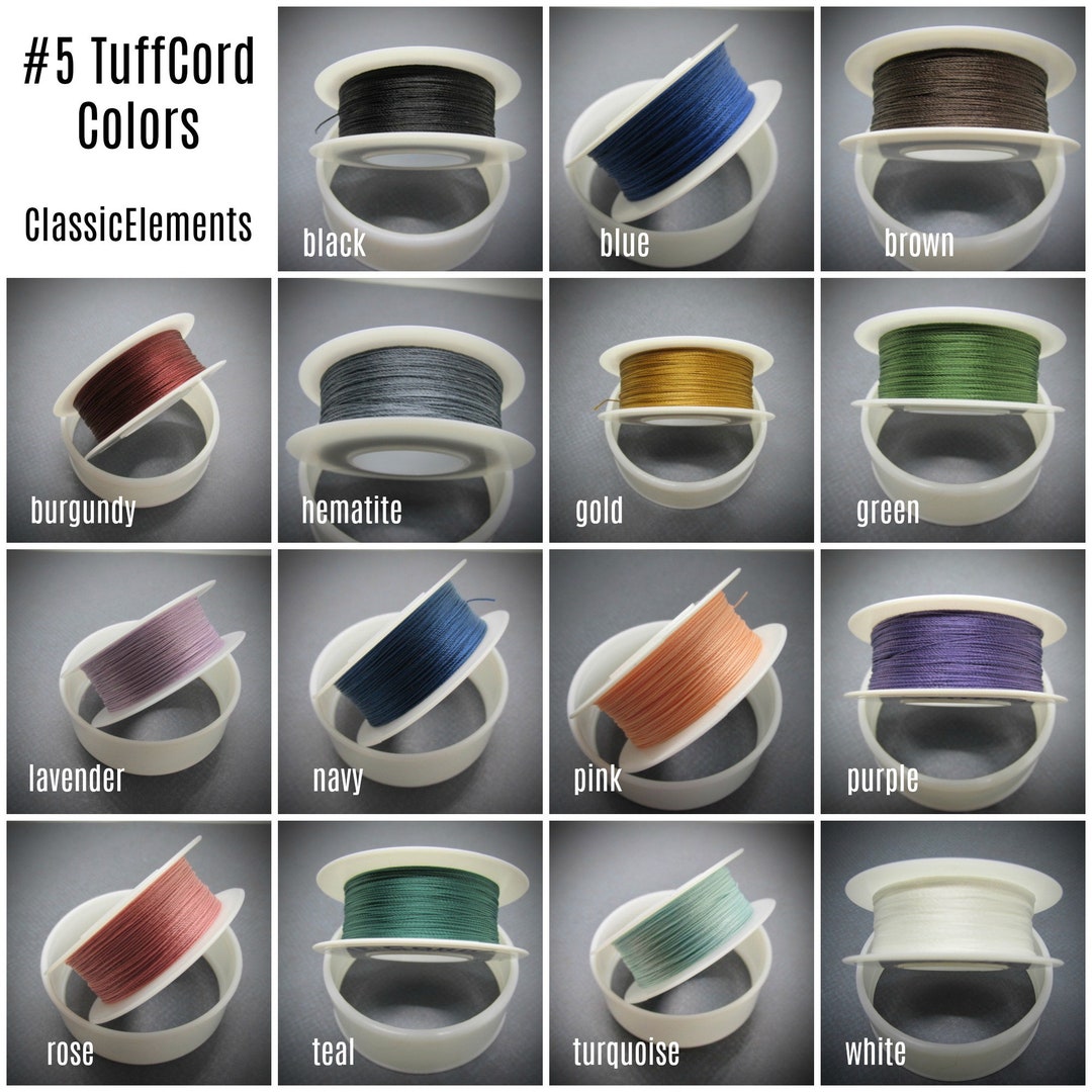 Tuffcord 5 Twisted Nylon Beading Cord, Three Ply Nylon Tuff Cord No ...