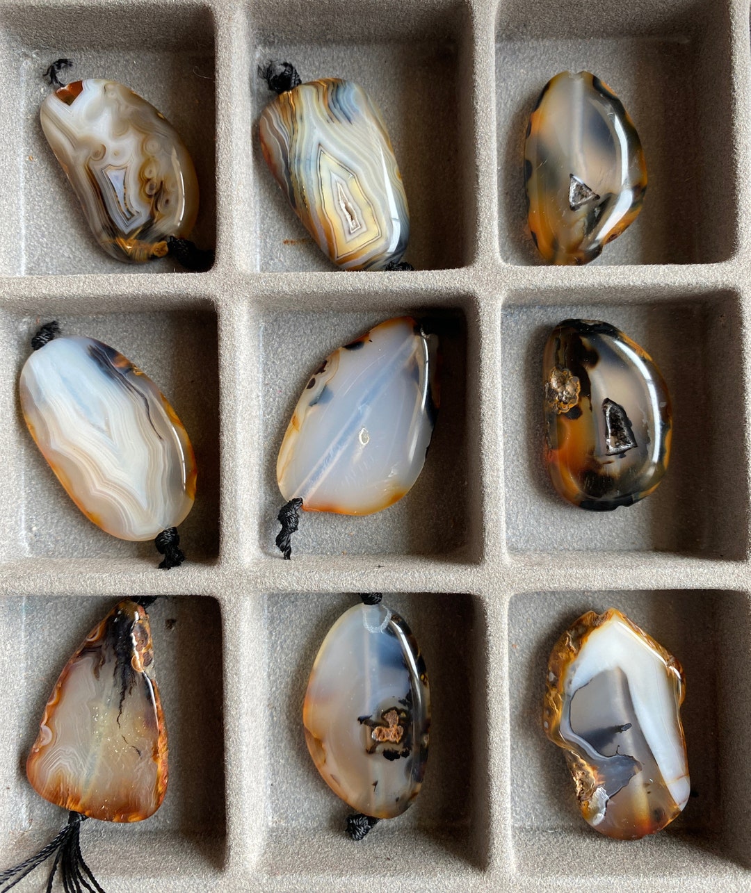 Montana Agate Slab, Smooth Polished Irregular Shaped Focal Beads, Wire ...