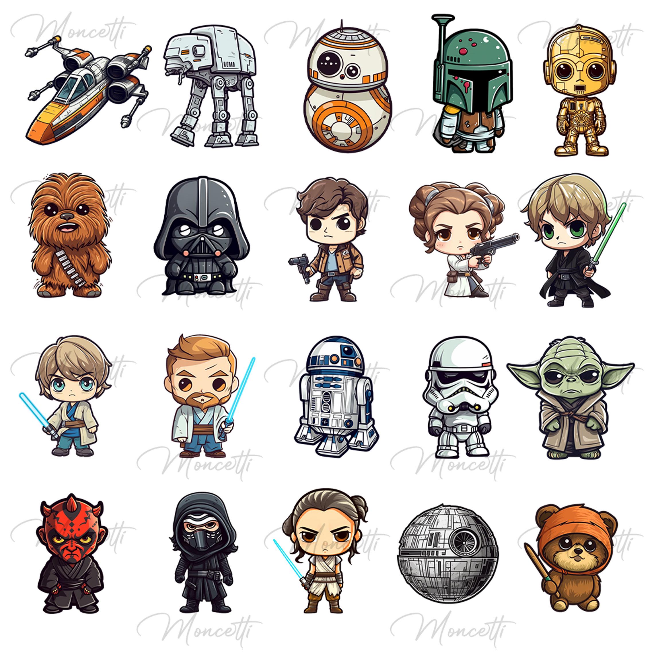 Paquete de TODOS los personajes de Star Wars PNG, paquete de Star Wars ...