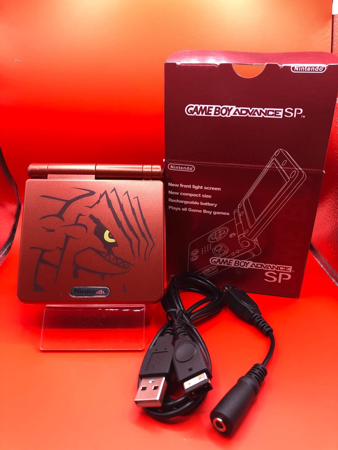 Game Boy Advance SP AGS 001 - Groudon - & Accessories - Nintendo - Etsy